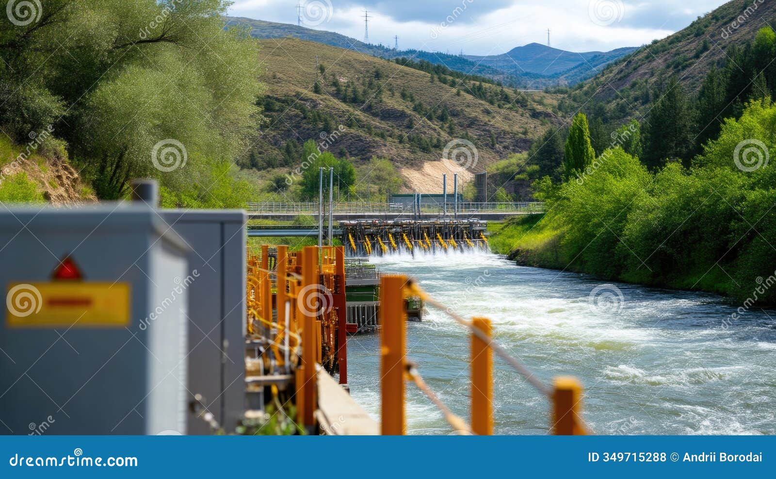 Hydroelectric Dam Infrastructure with Electrical Transformers. Stock ...