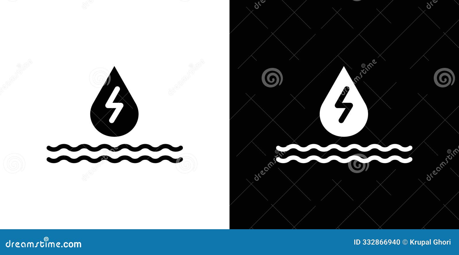 Hydroelectric Energy Icon Logo Set Vector Stock Vector - Illustration ...