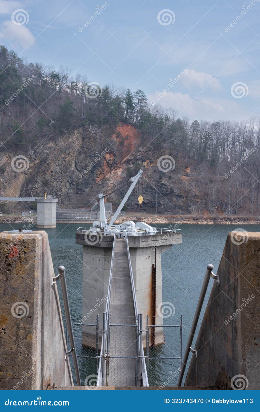 Hydroelectric Facility Intake Gate Tower at Watauga Dam. Stock Photo ...