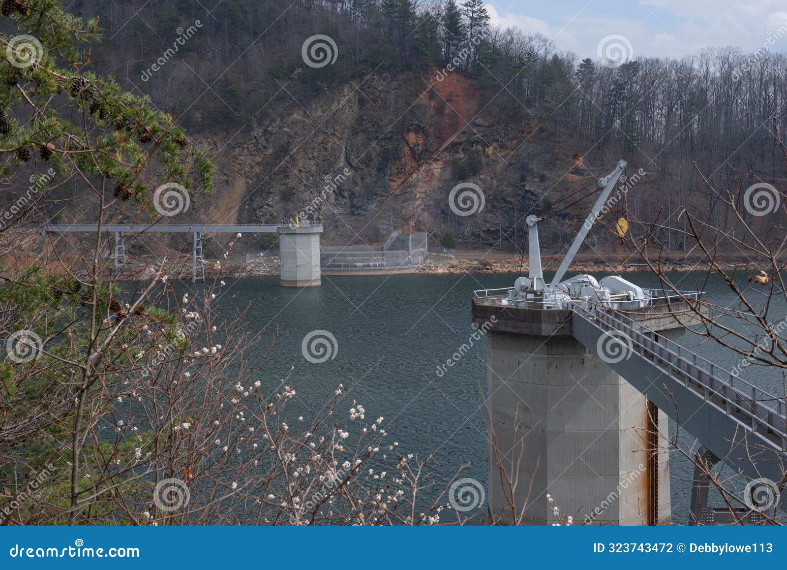 Hydroelectric Facility Intake Gate Tower at Watauga Dam. Stock Photo ...