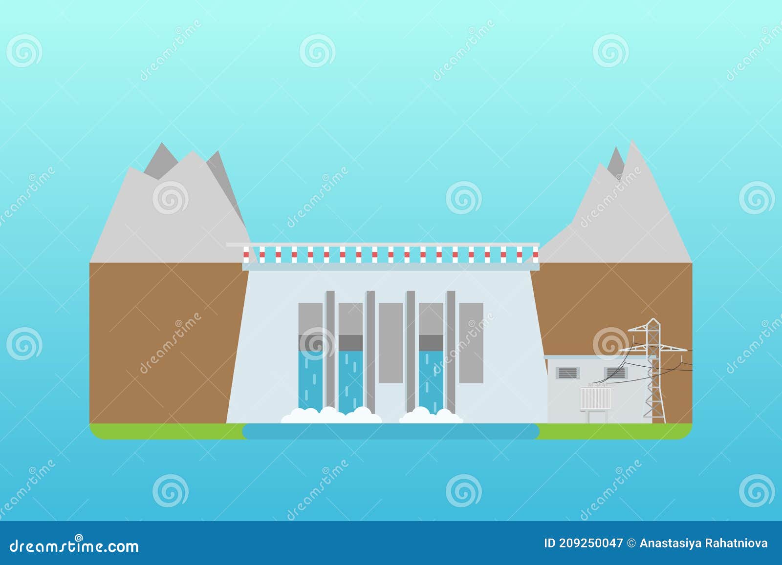 Blue Hydroelectric Dam Icon Isolated On White Background. Water Energy ...