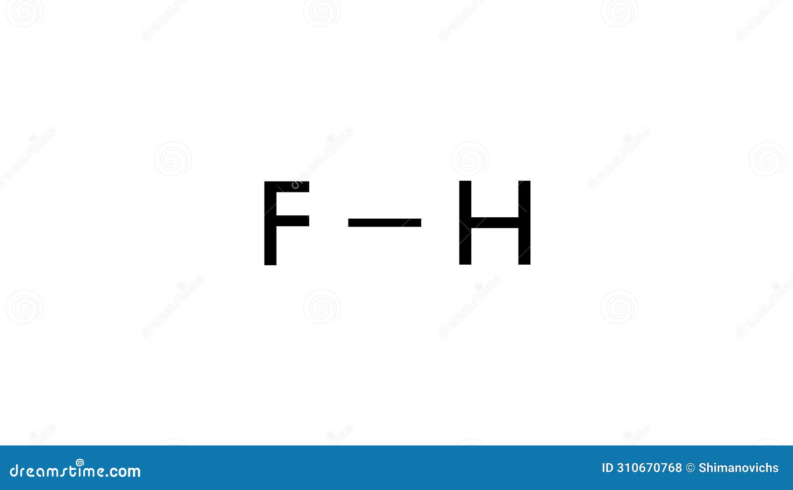 Hydrofluoric Acid Molecule, Structural Chemical Formula, Ball-and-stick ...