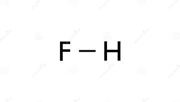 Hydrofluoric Acid Molecule, Structural Chemical Formula, Ball-and-stick ...