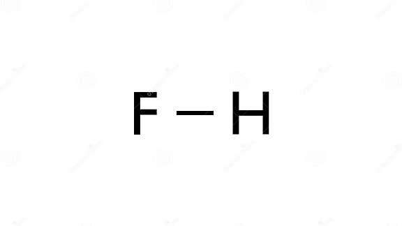 Hydrofluoric Acid Molecule, Structural Chemical Formula, Ball-and-stick ...