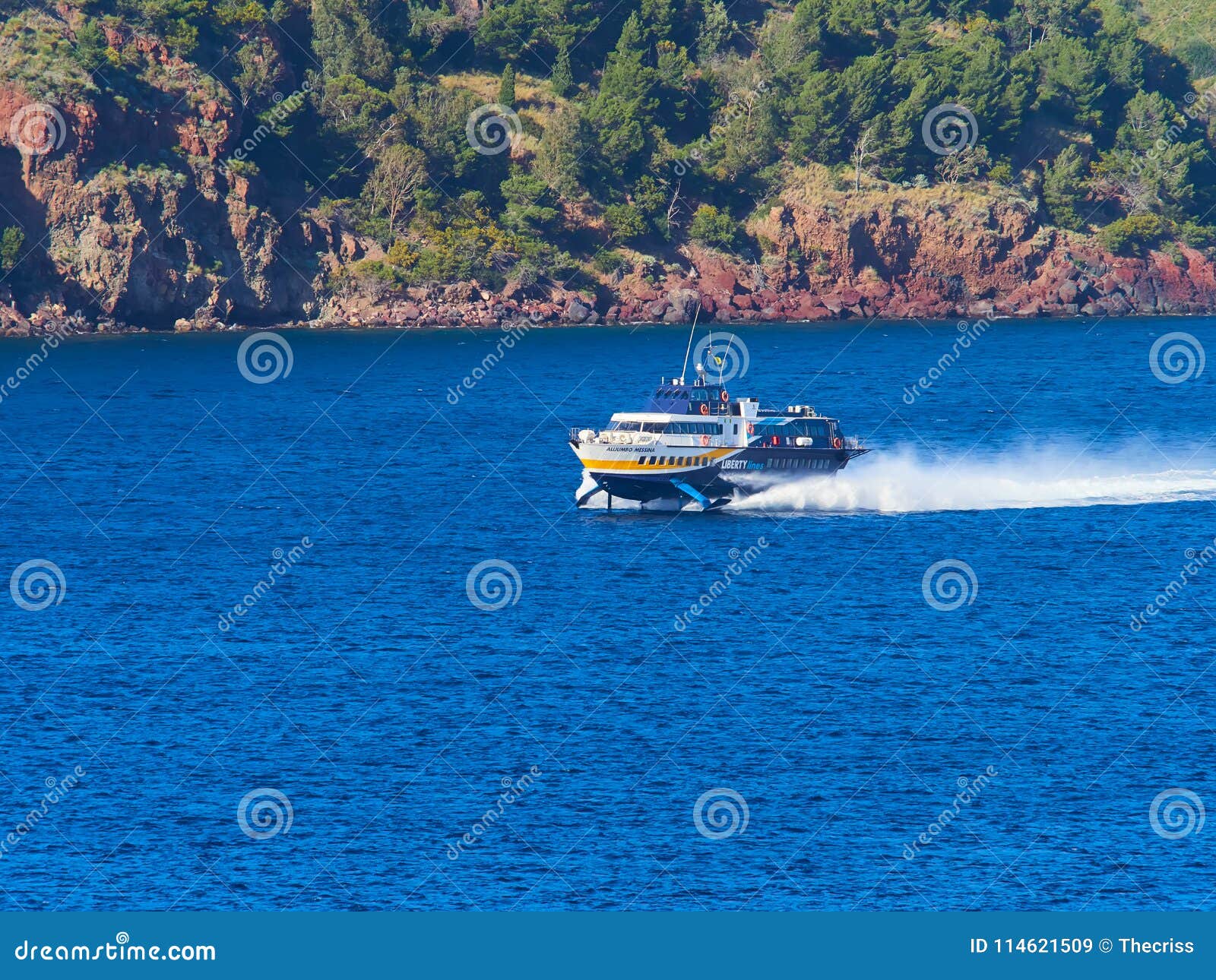 Hydrofoil Connecting Aeolian Islands, Sicily, Italy Editorial Stock ...