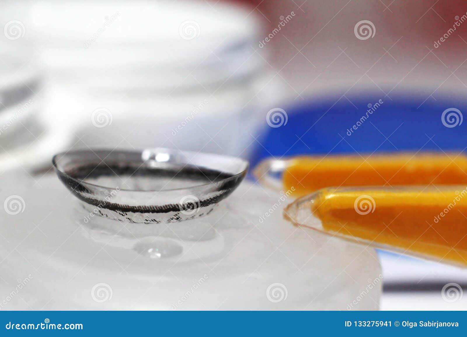 Hydrogel Contact Lenses Correction of Vision so Close Stock Image ...