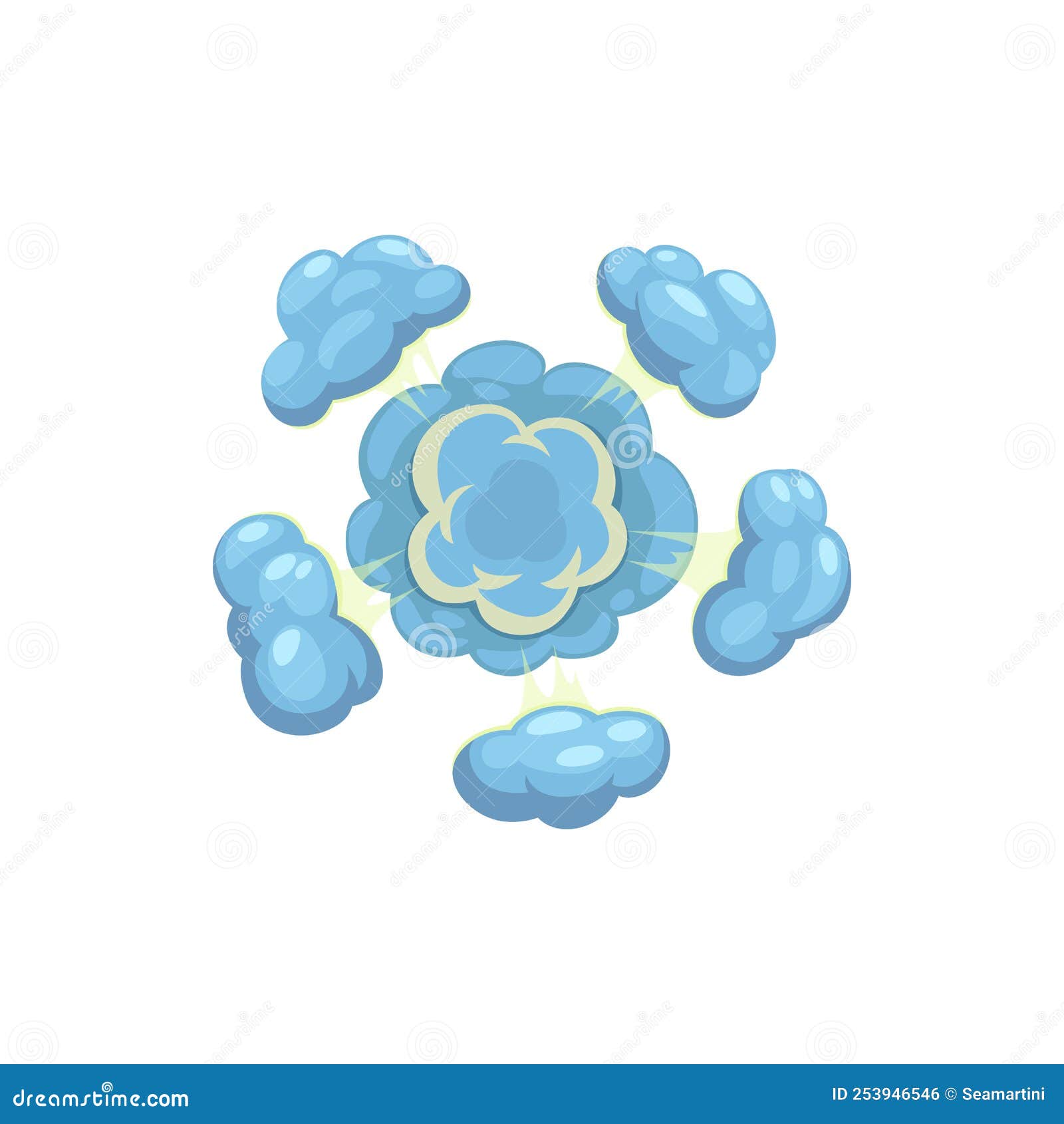 Hydrogen or Air Bomb Clouds Explosion Isolated Stock Vector ...