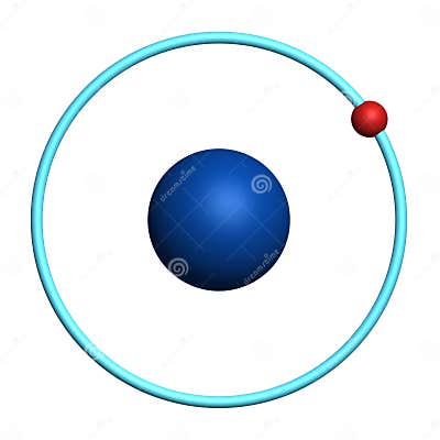 Hydrogen Atom on White Background Stock Illustration - Illustration of ...