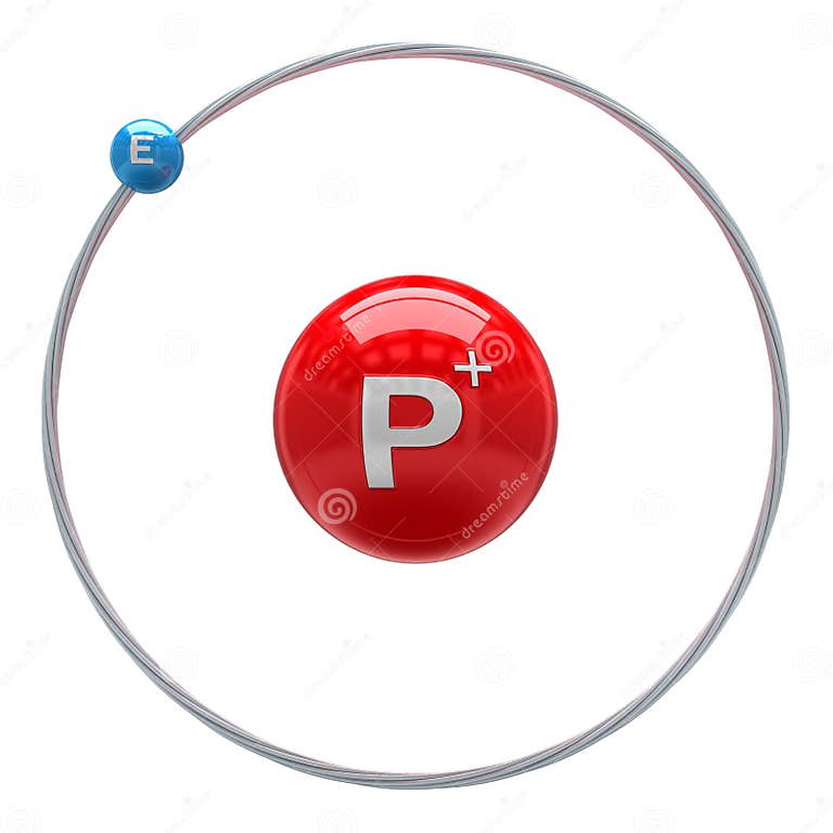Hydrogen Atom on White Background Stock Illustration - Illustration of ...