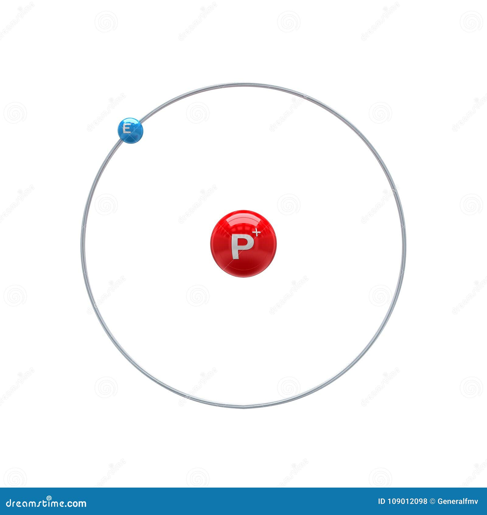Hydrogen Atom on White Background Stock Illustration - Illustration of ...