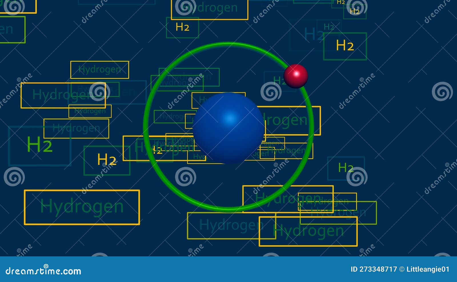 Hydrogen Atomic Level Rotating Nucleus Info Graphic Stock Illustration ...