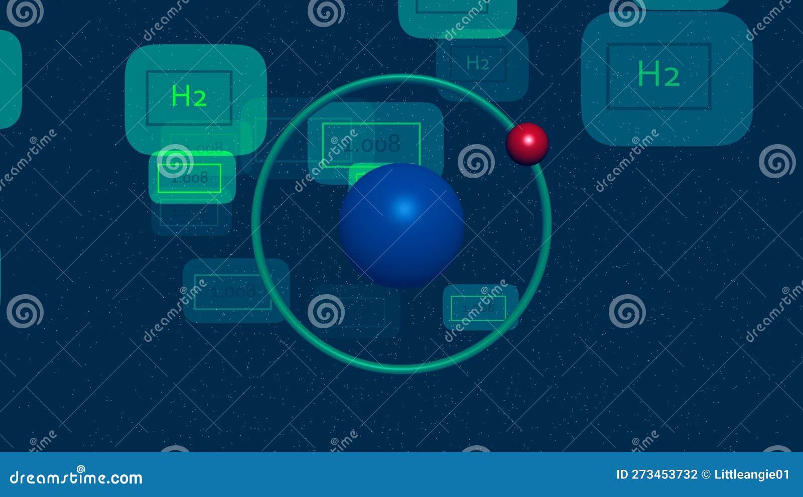 Hydrogen Atomic Level Rotating Nucleus Info Graphic Stock Illustration ...