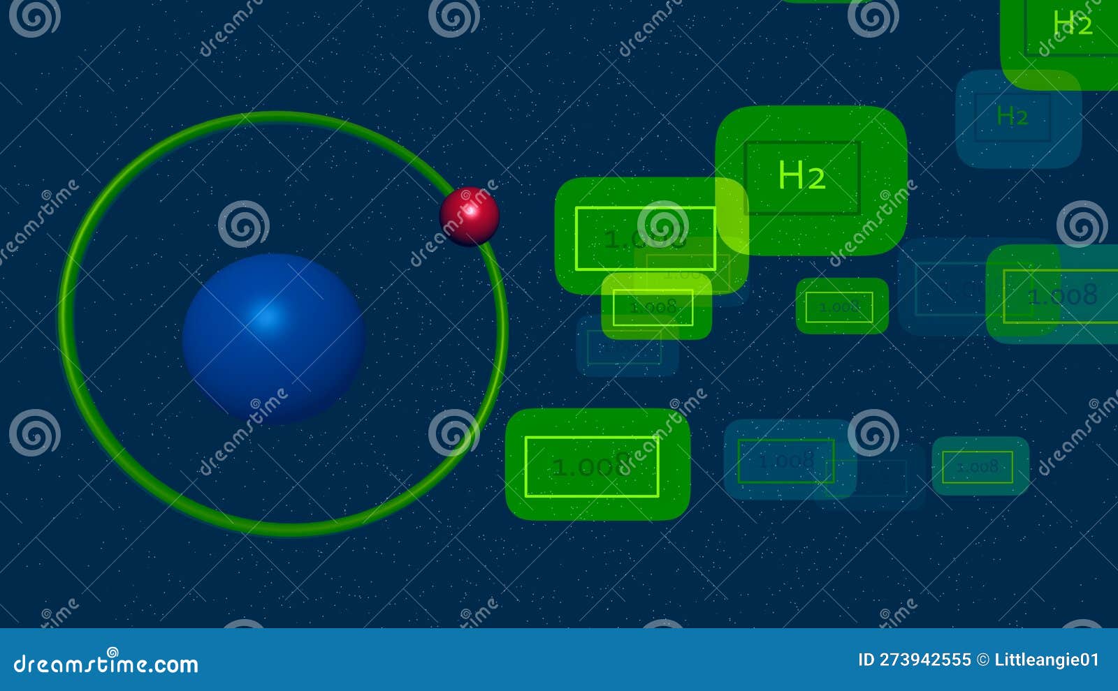 Hydrogen Atomic Level Rotating Nucleus Info Graphic Stock Illustration ...