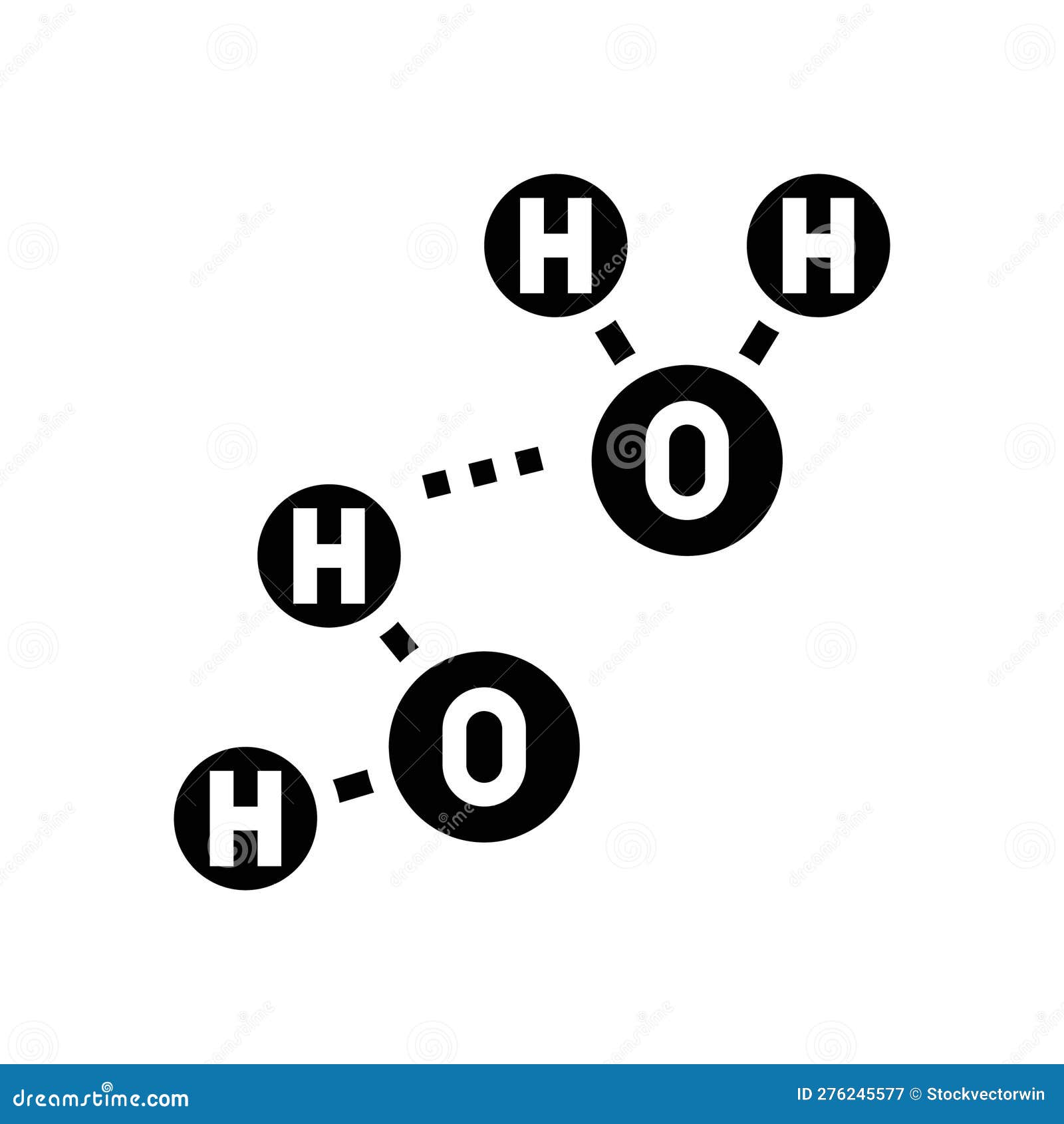 Hydrogen Bonding Biochemistry Glyph Icon Vector Illustration Stock ...