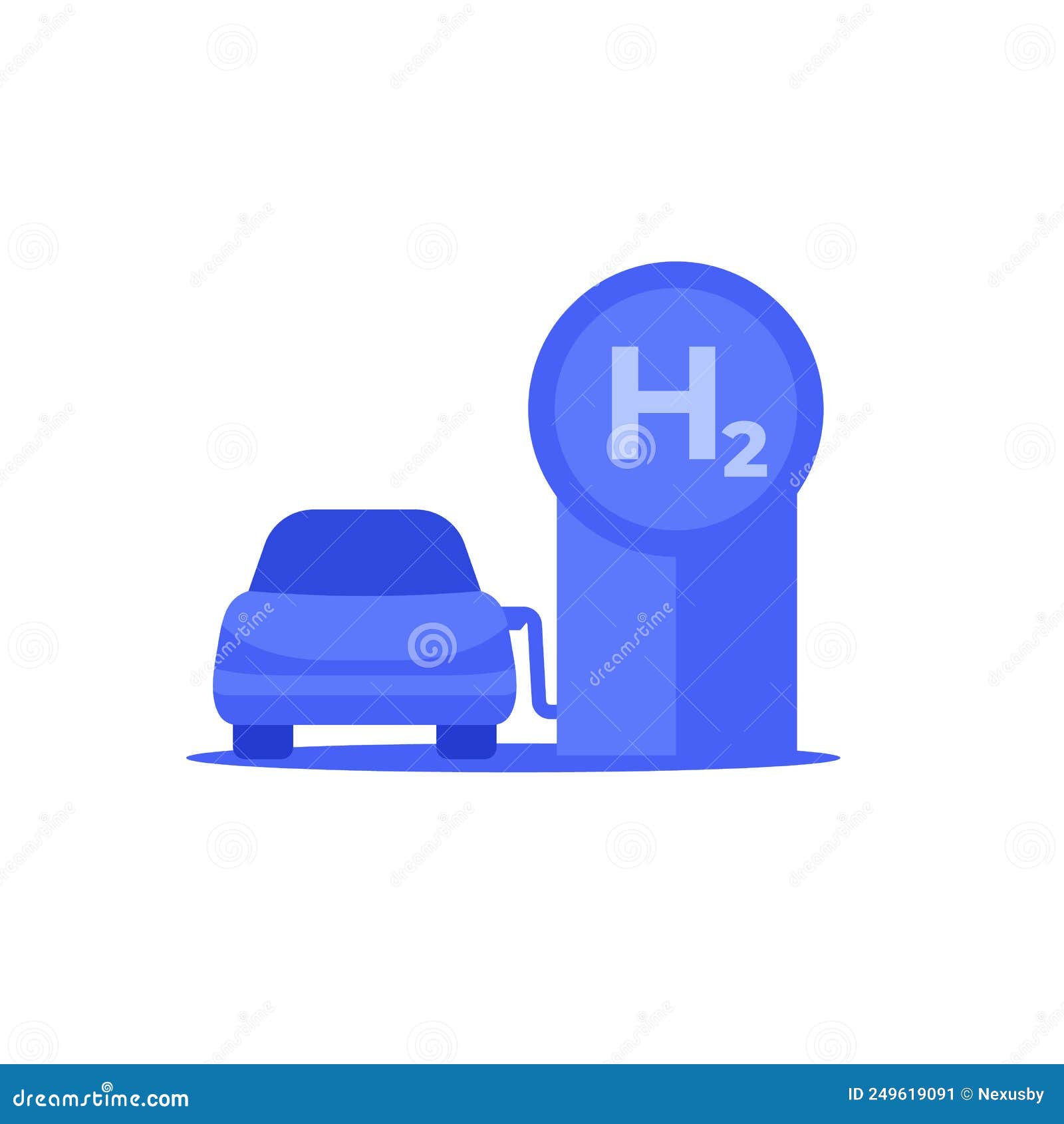 Hydrogen Car and Charging Station Vector Icon Stock Vector ...