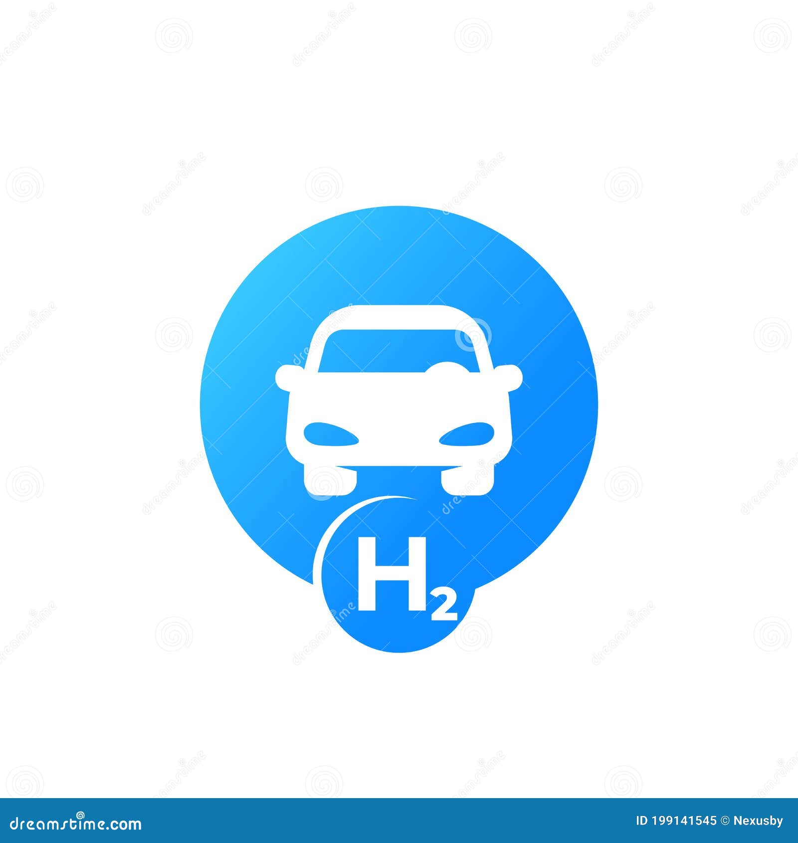 Hydrogen Car, Clean Transport Icon Stock Vector - Illustration of green ...