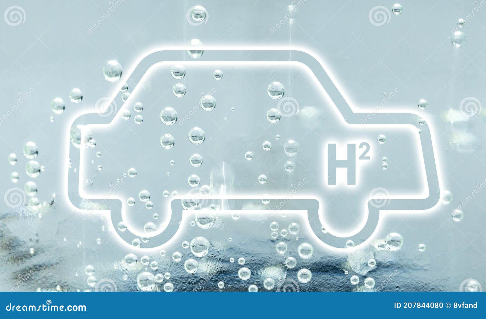 Hydrogen Car Concept with Auto and H2 Visualization Stock Photo - Image ...