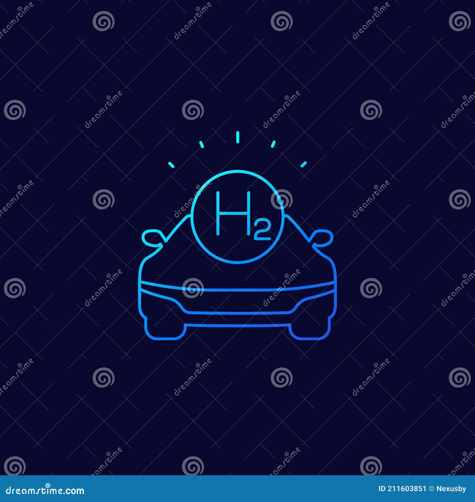 Hydrogen Car Linear Icon, Vector Stock Vector - Illustration of ...