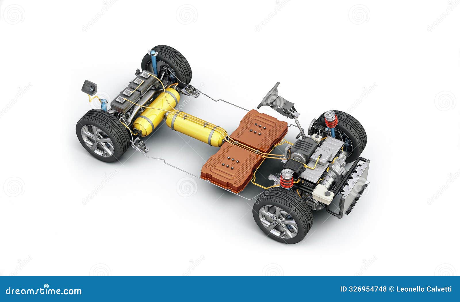 Hydrogen Car Technical Cutaway 3D Rendering Stock Photography ...