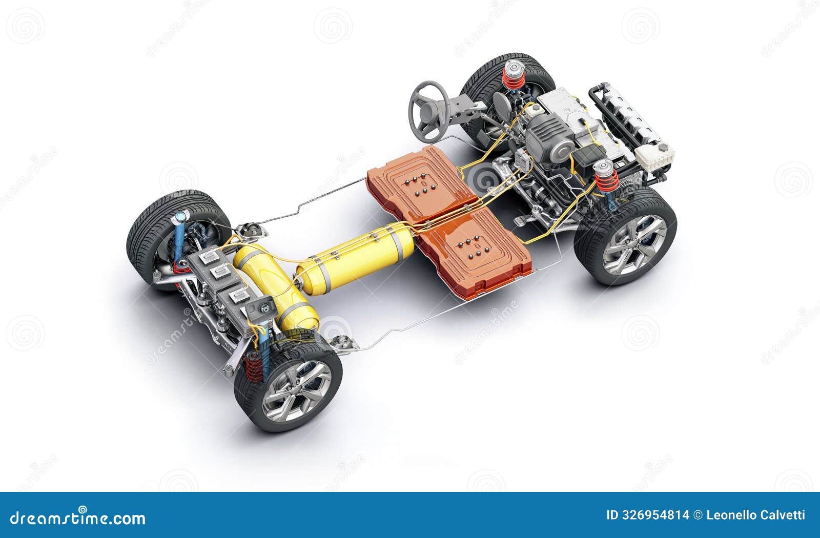 Hydrogen Car Technical Cutaway 3D Rendering Stock Photography ...