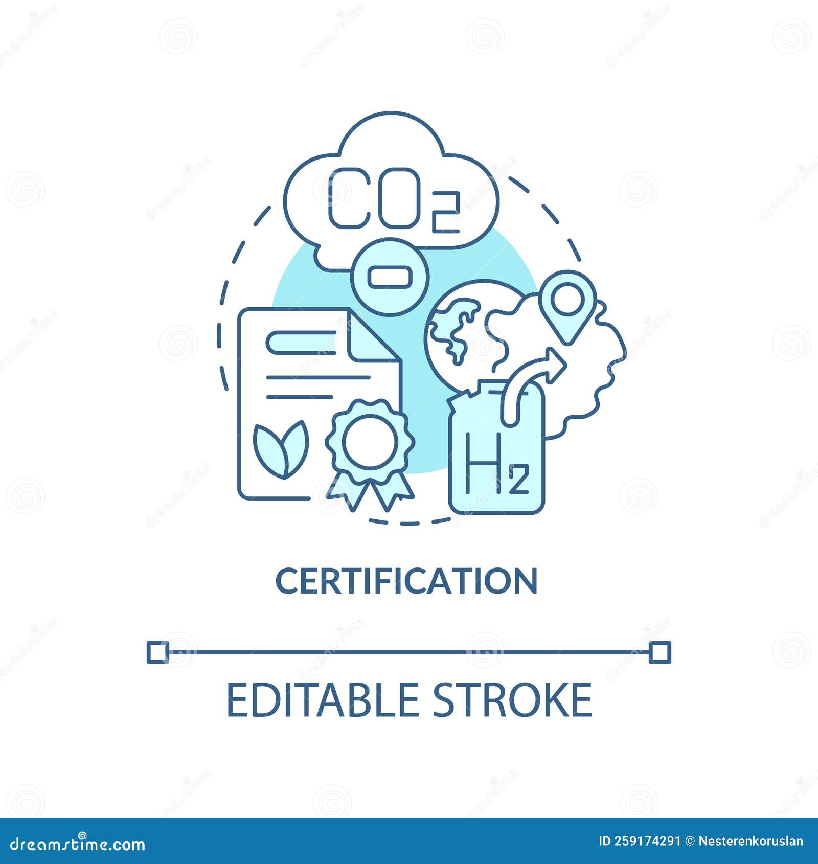 Hydrogen Certification Turquoise Concept Icon Stock Vector ...