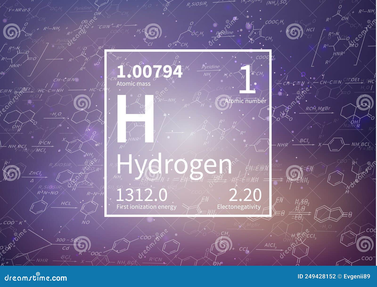 Hydrogen Chemical Element With First Ionization Energy, Atomic Mass And ...