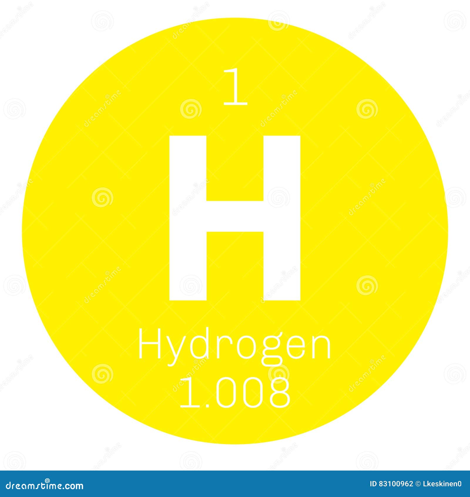 Hydrogen chemical element stock vector. Illustration of symbols - 83100962