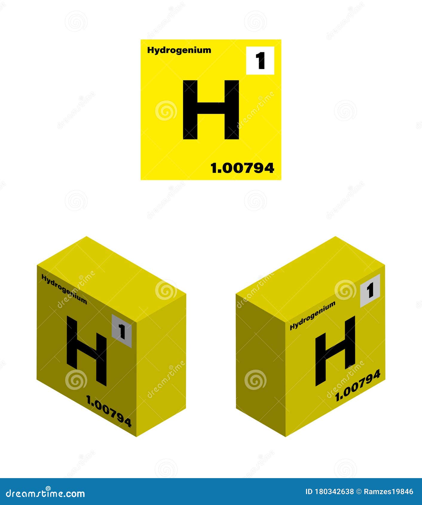 Hydrogen, a Chemical Element in the Periodic Table. Flat Icon and ...