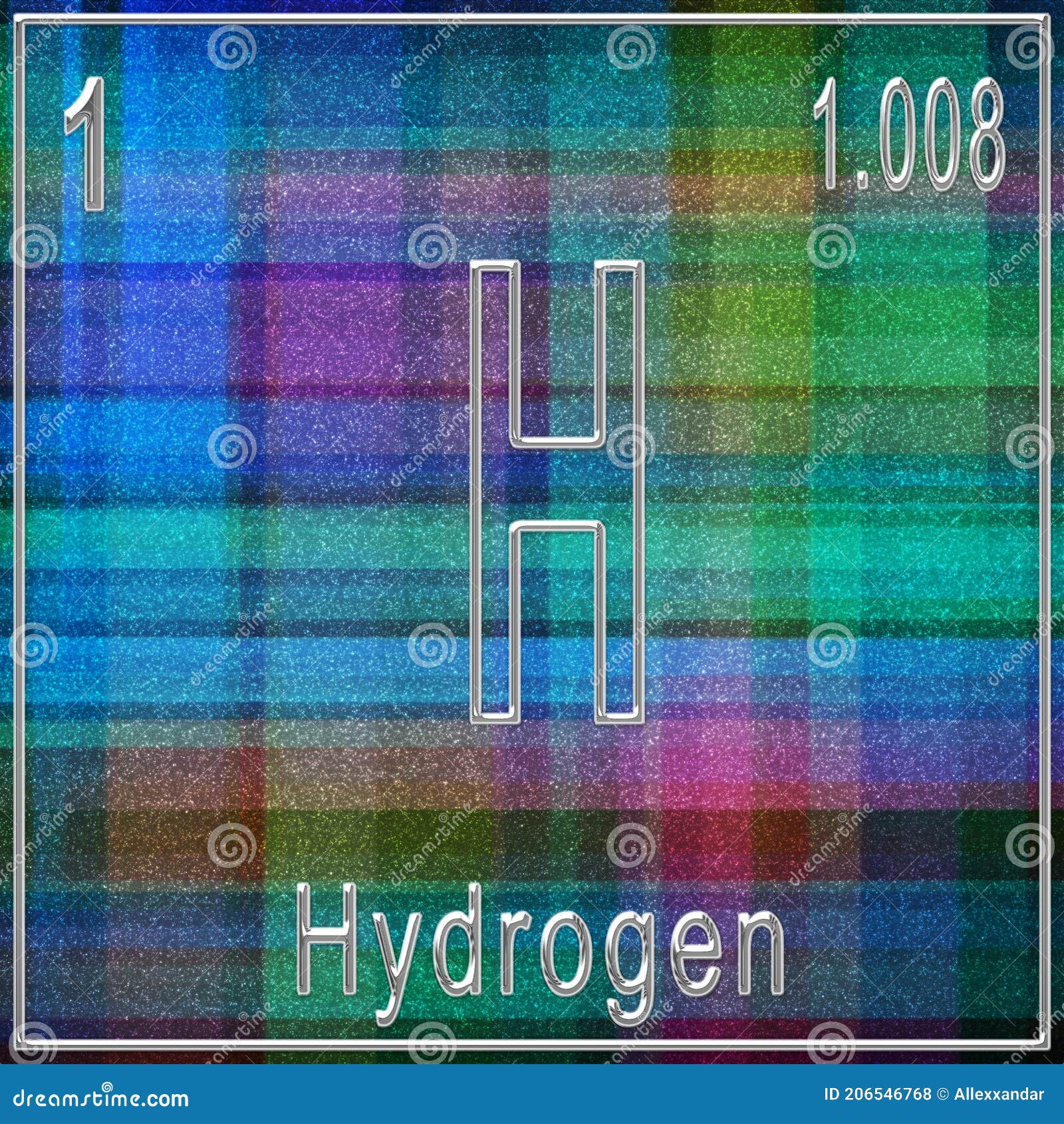 Hydrogen Chemical Element, Sign with Atomic Number and Atomic Weight ...