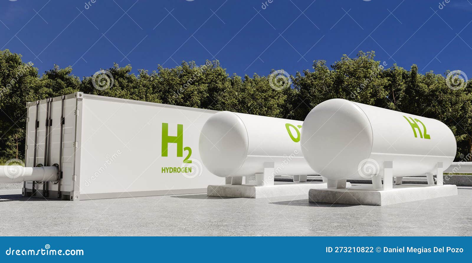 Hydrogen Clean Energy. 3D Render. Stock Illustration - Illustration of ...