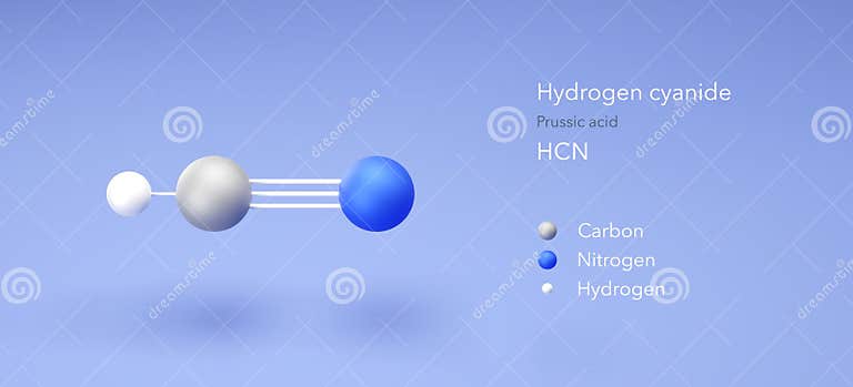 Hydrogen Cyanide Molecule, Molecular Structures, Precursor, 3d Model ...