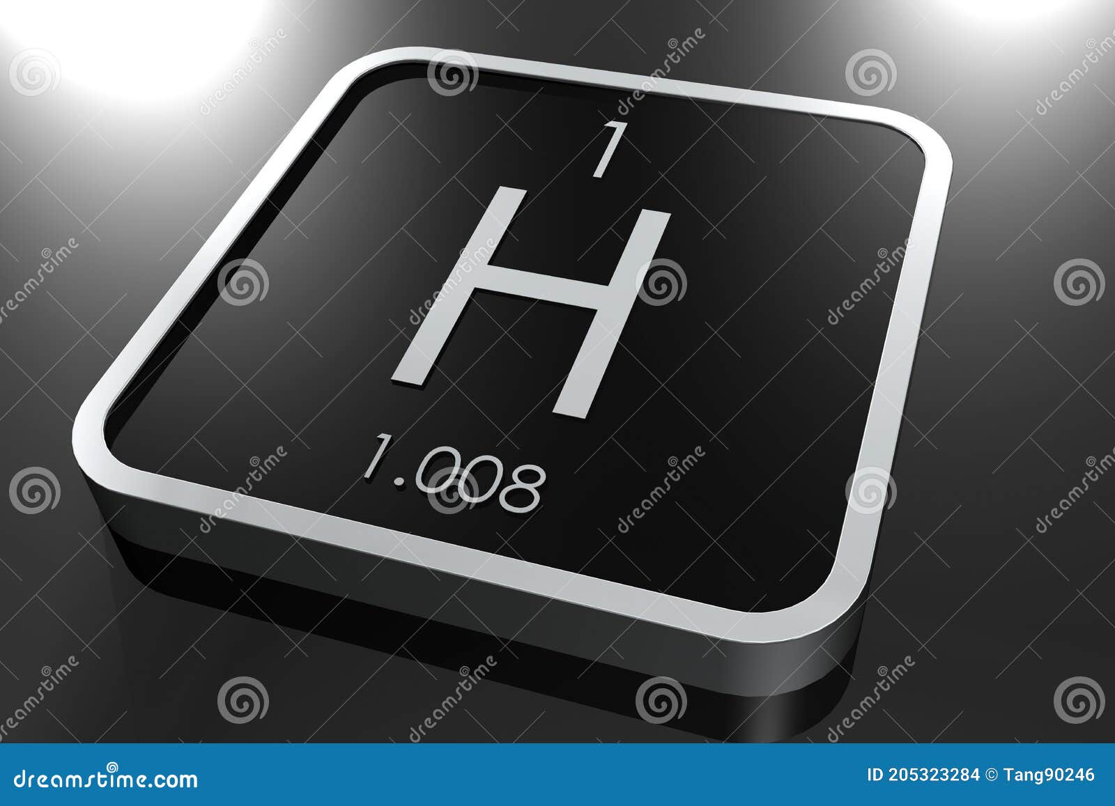 Hydrogen Element From Periodic Table On Black Square Block Stock ...