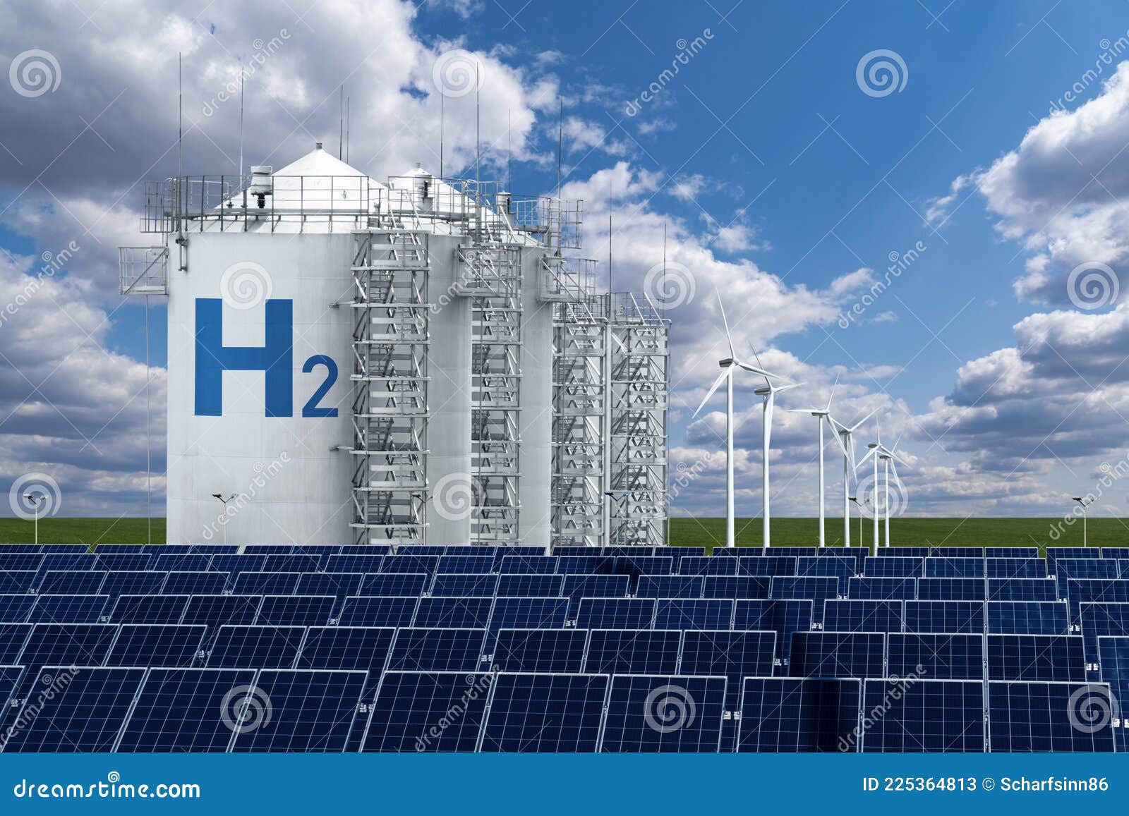 Hydrogen factory concept stock image. Image of turbine - 225364813
