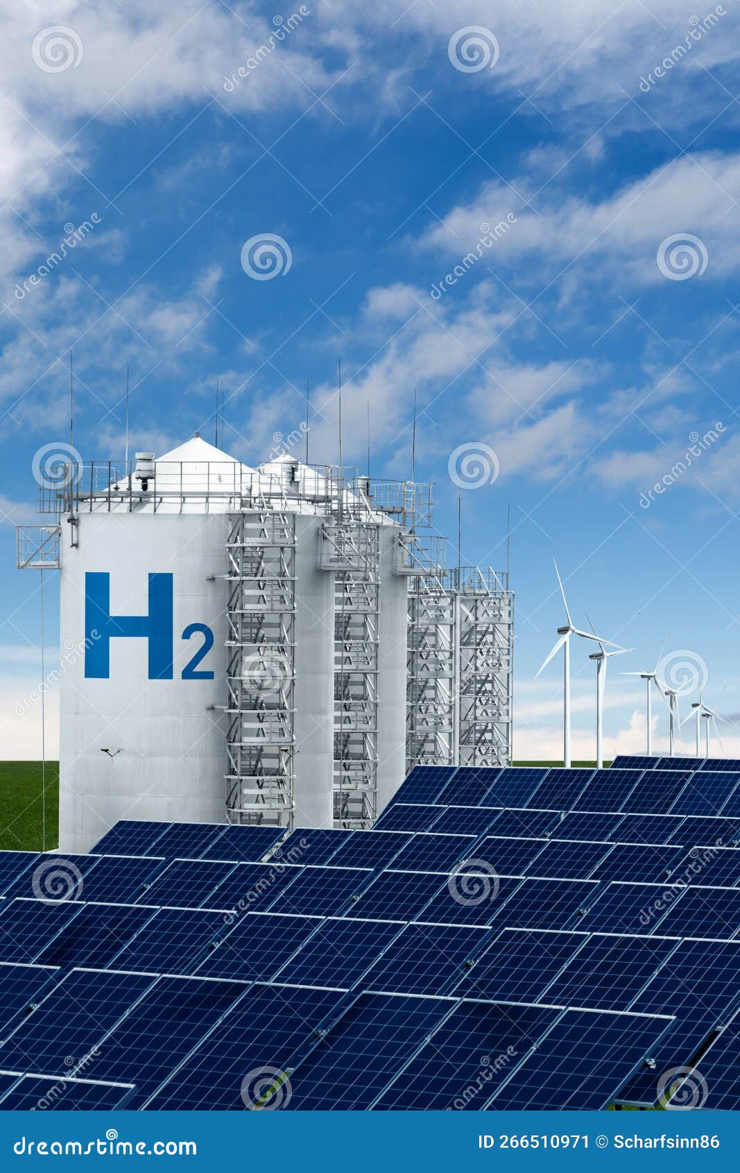 Hydrogen factory concept. stock illustration. Illustration of ...