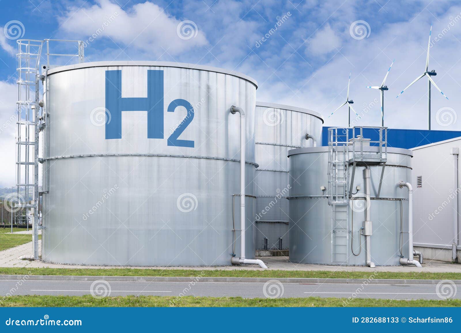 Hydrogen factory concept. stock image. Image of environmental - 282688133