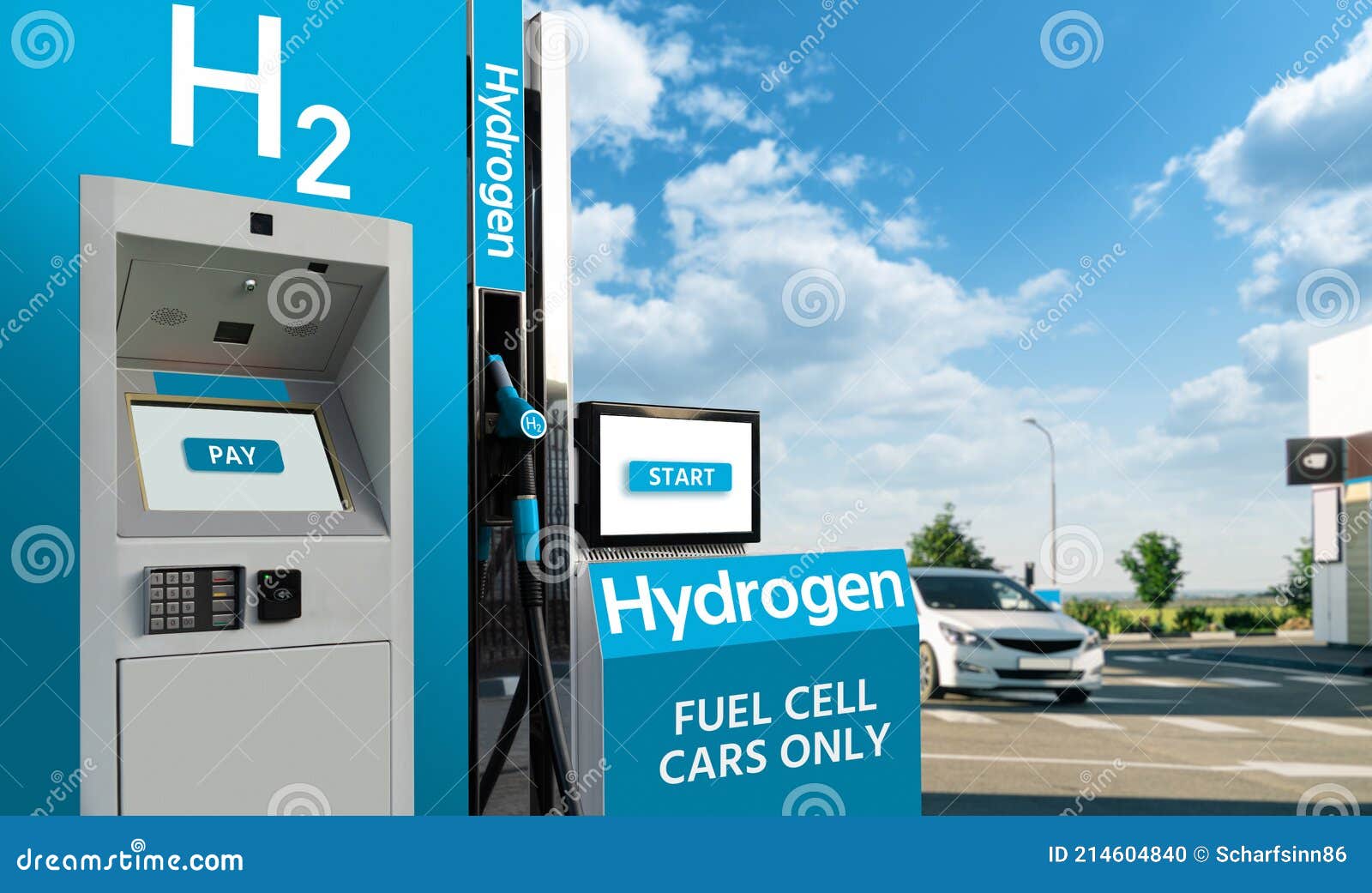 Hydrogen filling station stock illustration. Illustration of emission ...