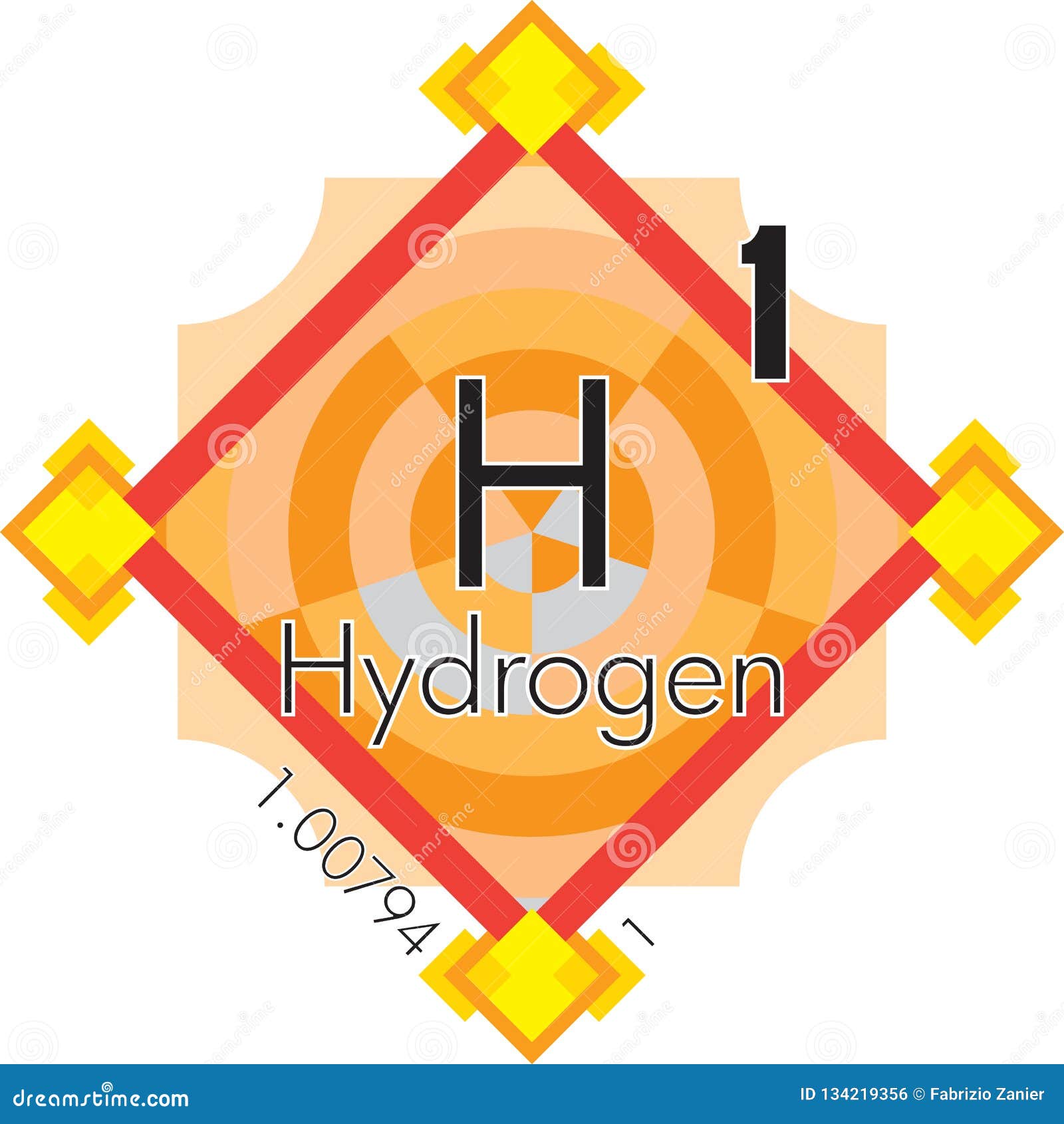 Hydrogen Form Periodic Table Of Elements Cartoon Vector | CartoonDealer ...