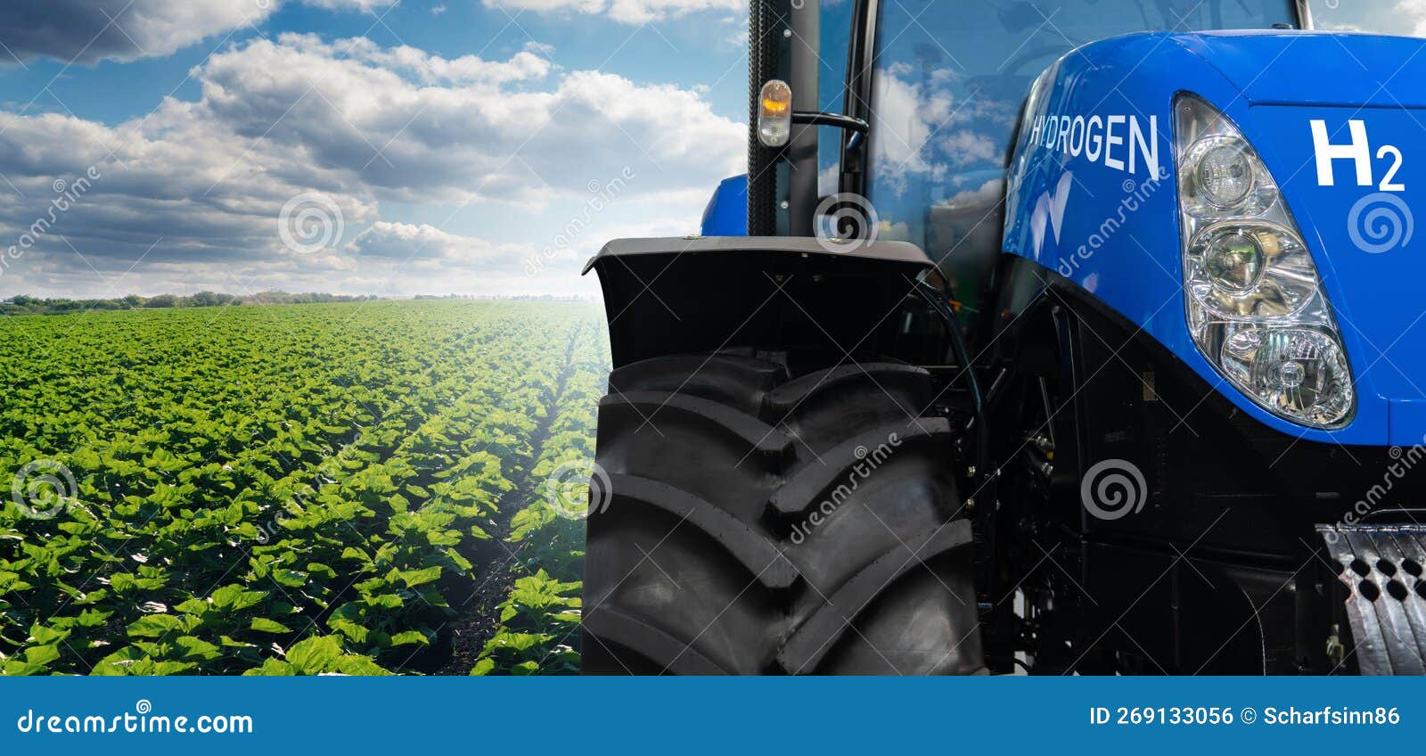 Hydrogen Fuel Cell Agricultural Tractor. Stock Photo - Image of rural ...