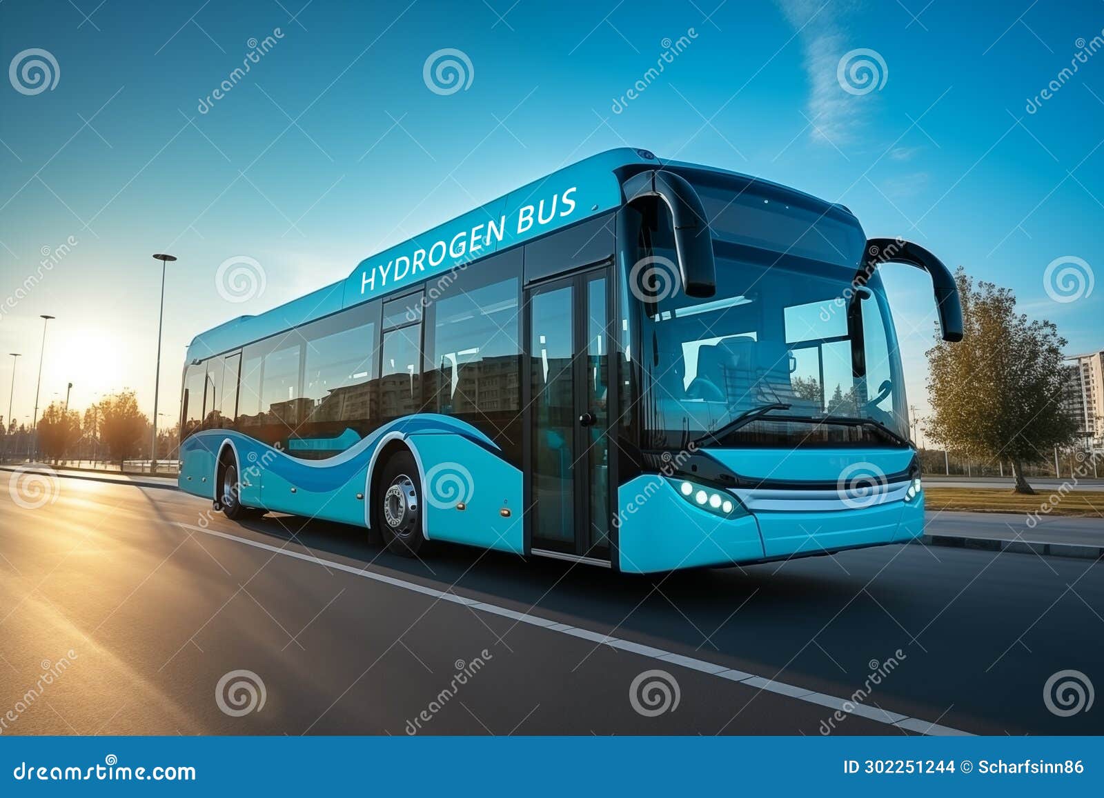 Hydrogen Fuel Cell Bus Concept Stock Photo - Image of transportation ...