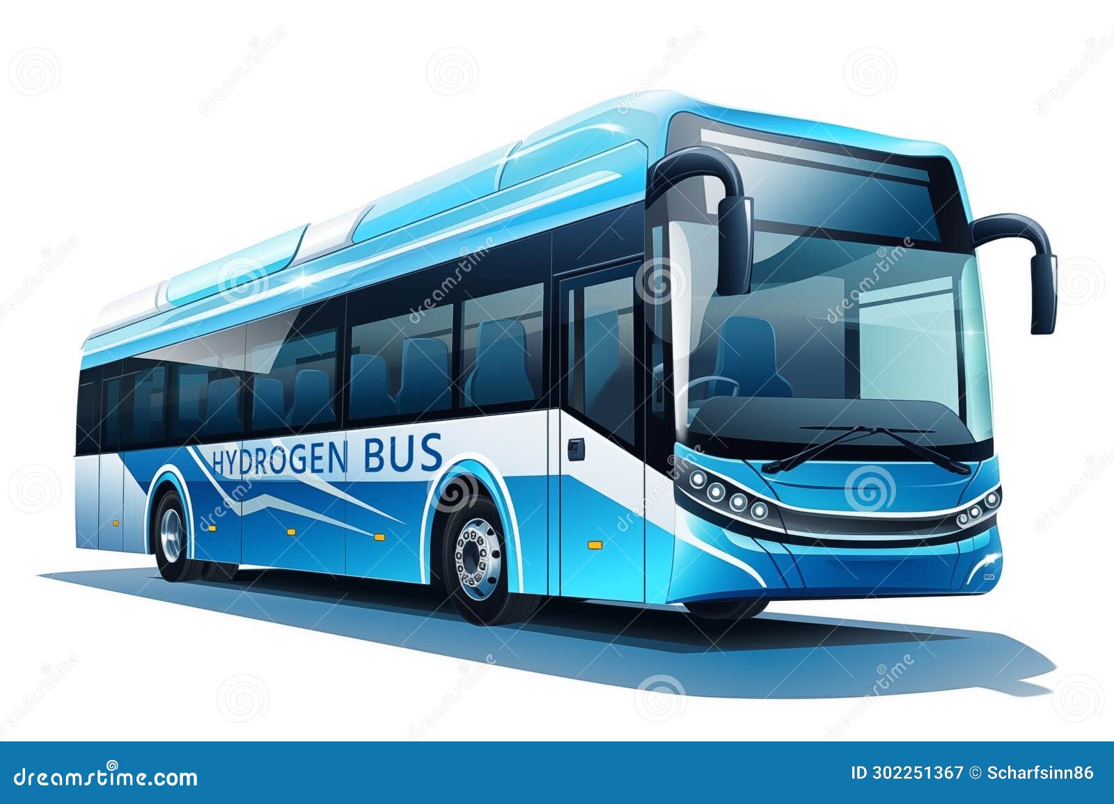 Hydrogen Fuel Cell Bus Concept Stock Image - Image of street ...