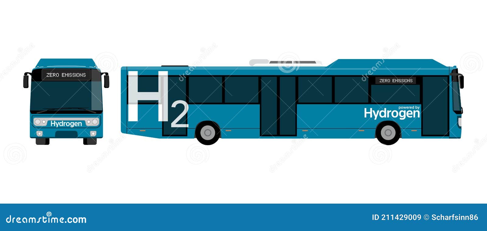 A Hydrogen Fuel Cell Bus Concept Stock Vector - Illustration of ...