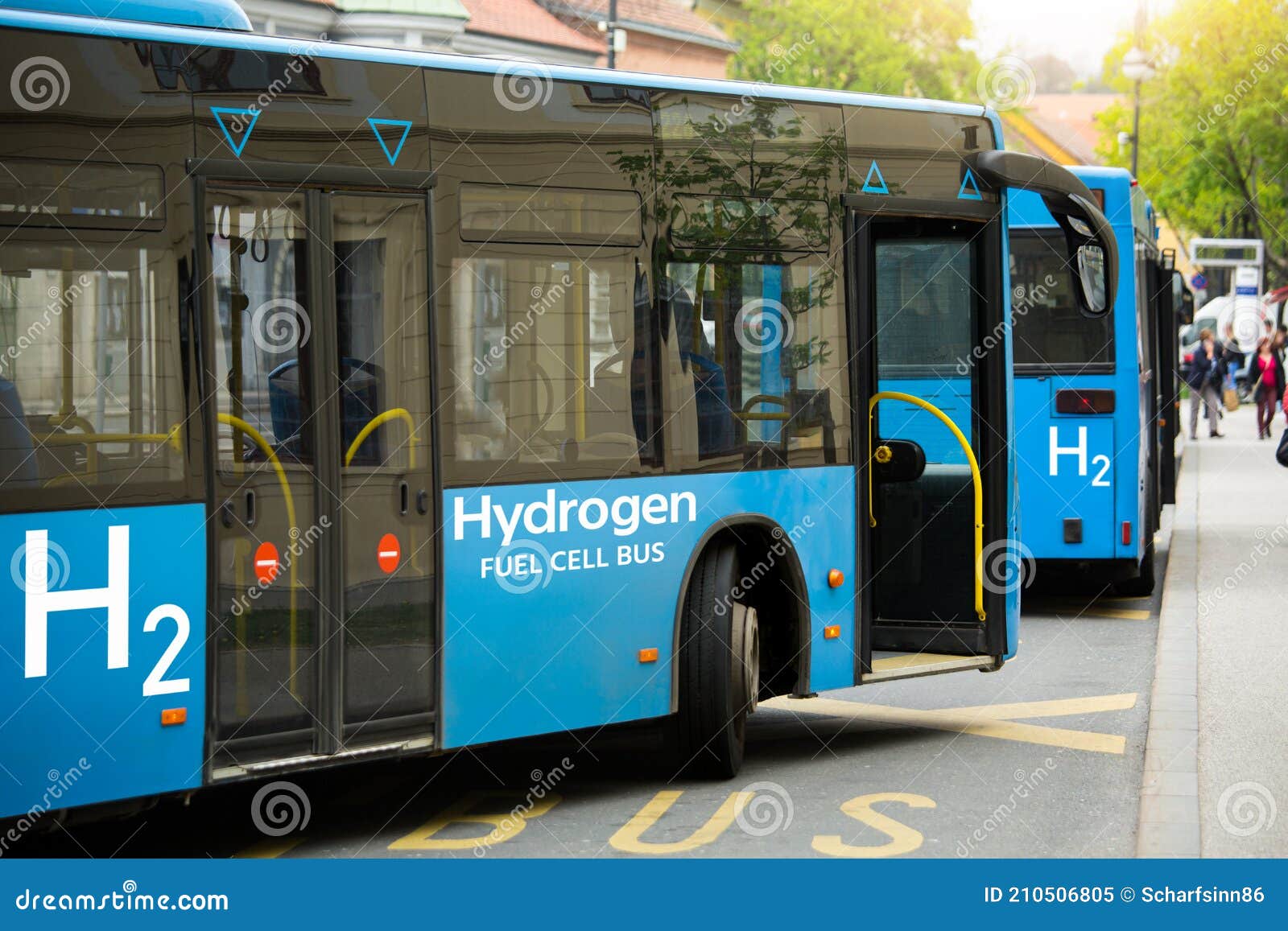A Hydrogen Fuel Cell Buses Editorial Image | CartoonDealer.com #209780706