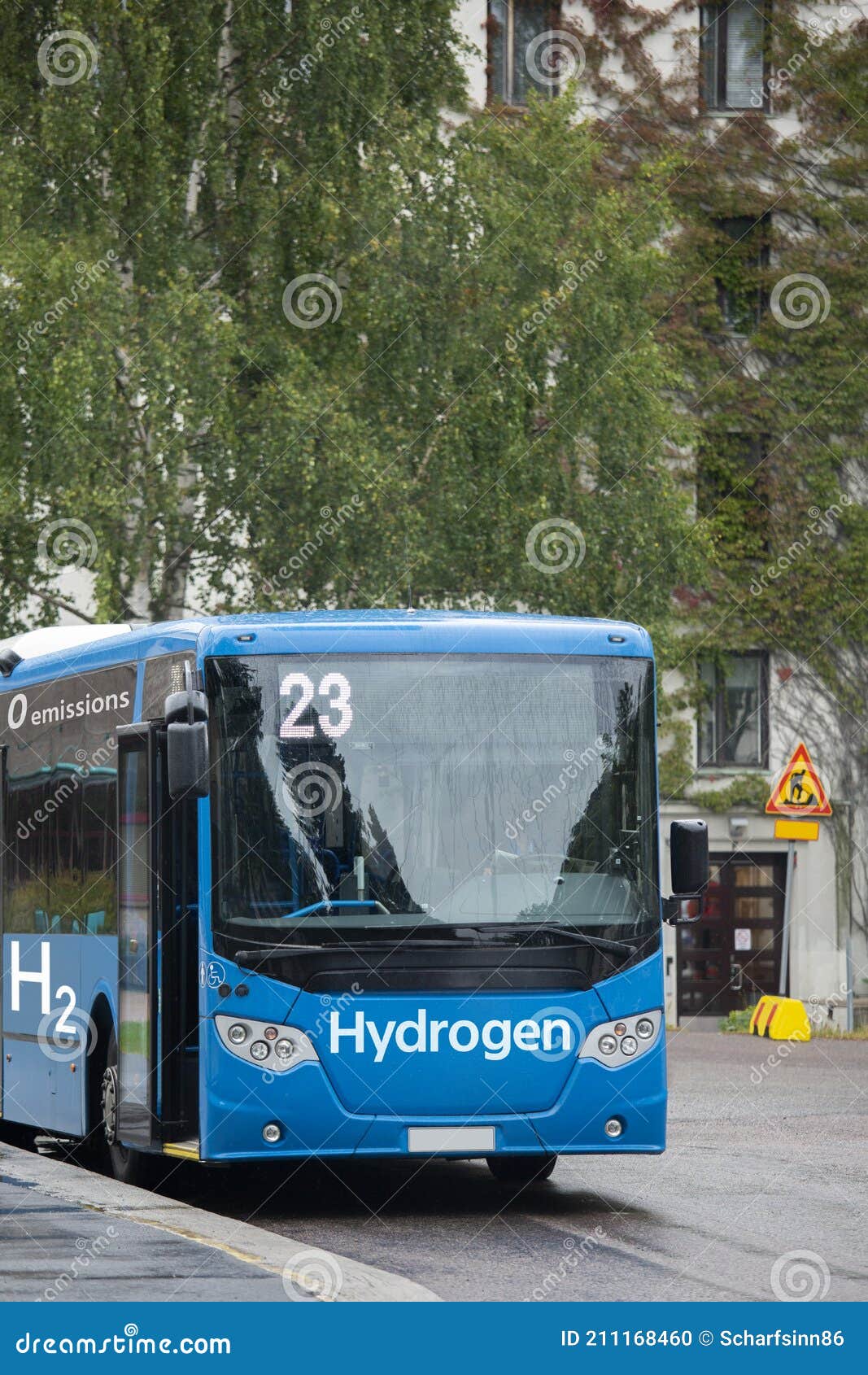 A hydrogen fuel cell buses stock photo. Image of blue - 211168460