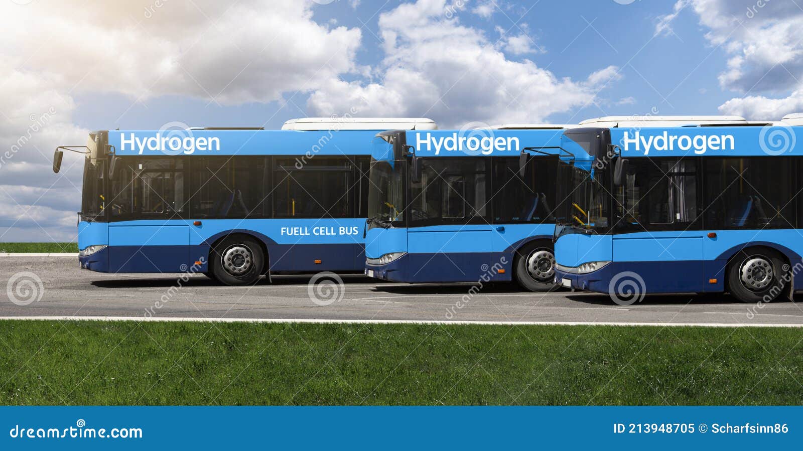 A hydrogen fuel cell buses stock image. Image of environment - 213948705