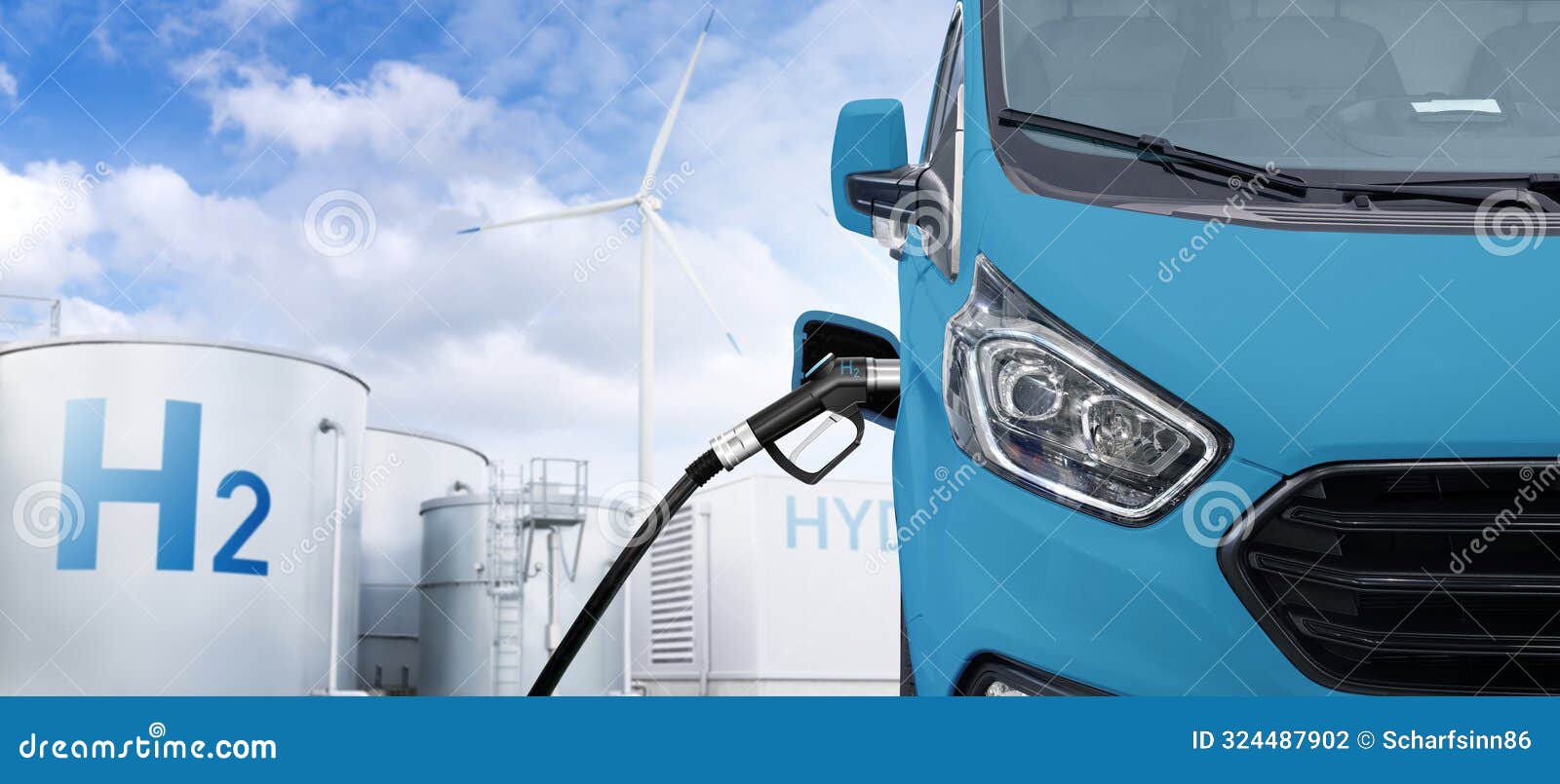 A Hydrogen Fuel Cell Delivery Van Concept. Clean Transportation Stock ...