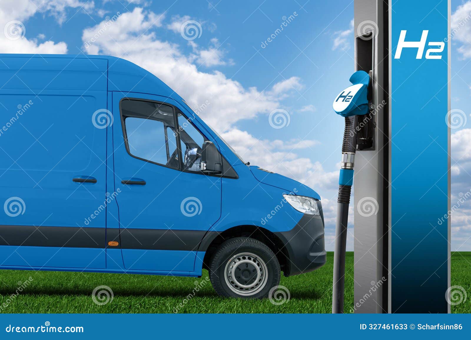 A Hydrogen Fuel Cell Delivery Van Concept. Clean Transportation Stock ...