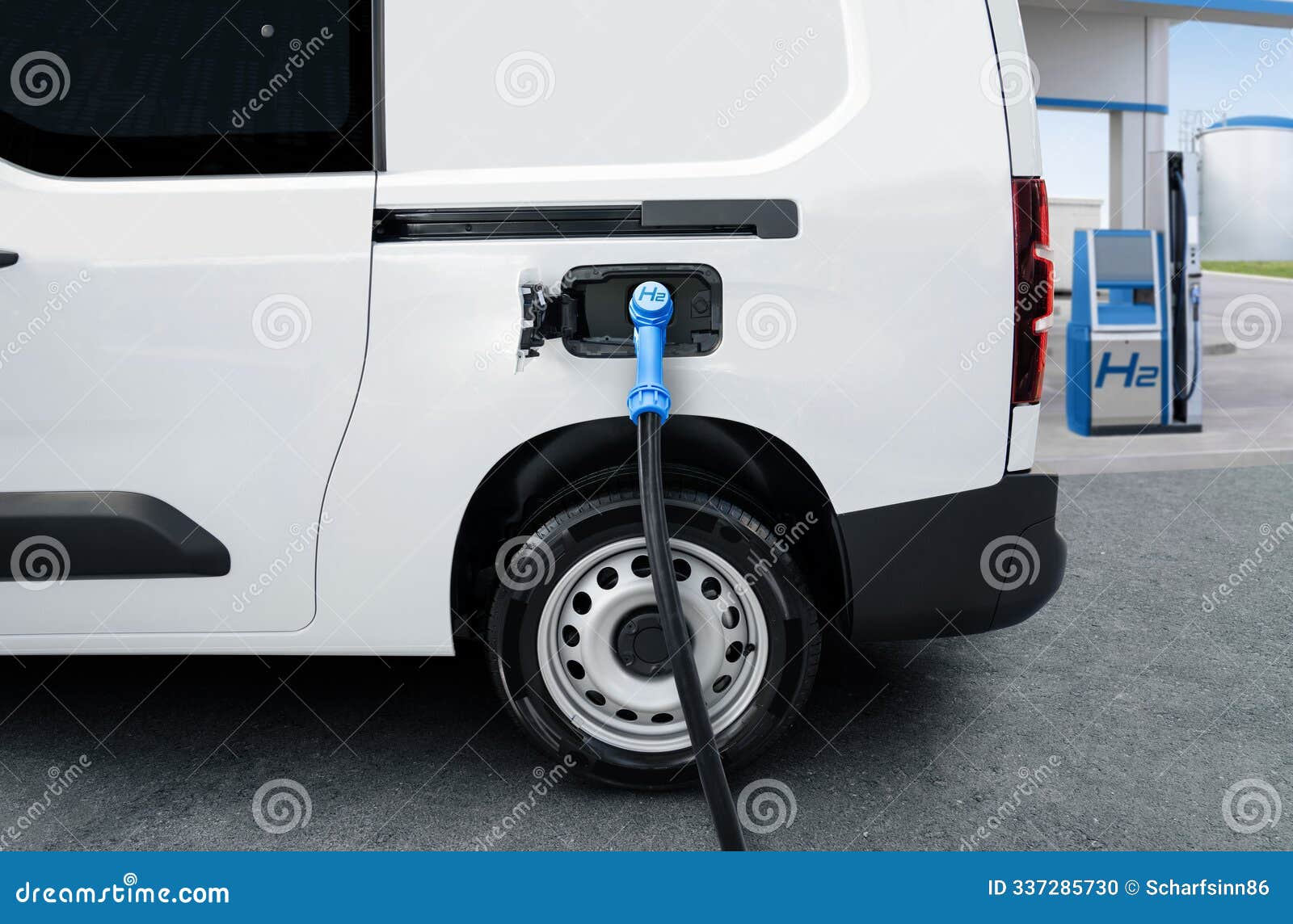 A Hydrogen Fuel Cell Delivery Van Concept. Clean Transportation Stock ...