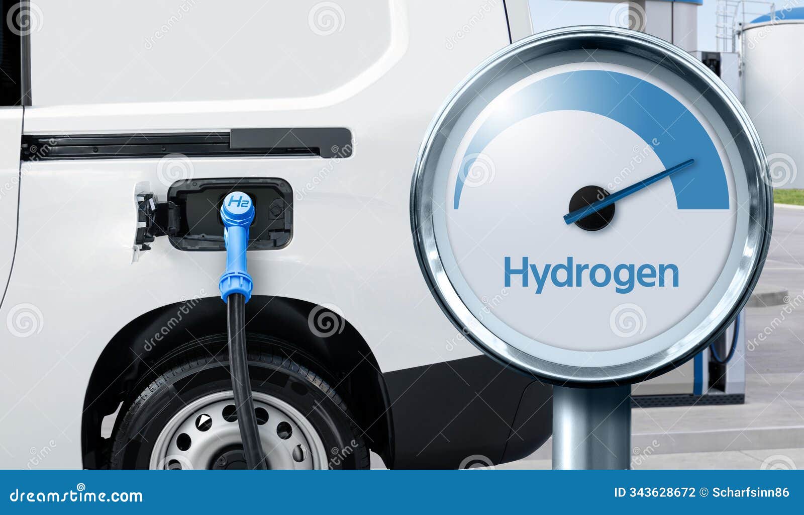 A Hydrogen Fuel Cell Delivery Van Concept. Clean Transportation Stock ...