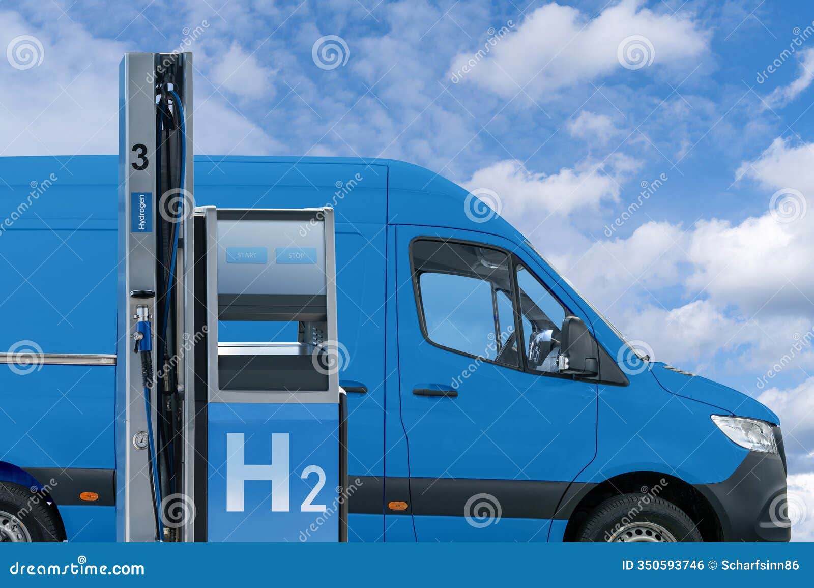 A Hydrogen Fuel Cell Delivery Van Concept. Clean Transportation Stock ...