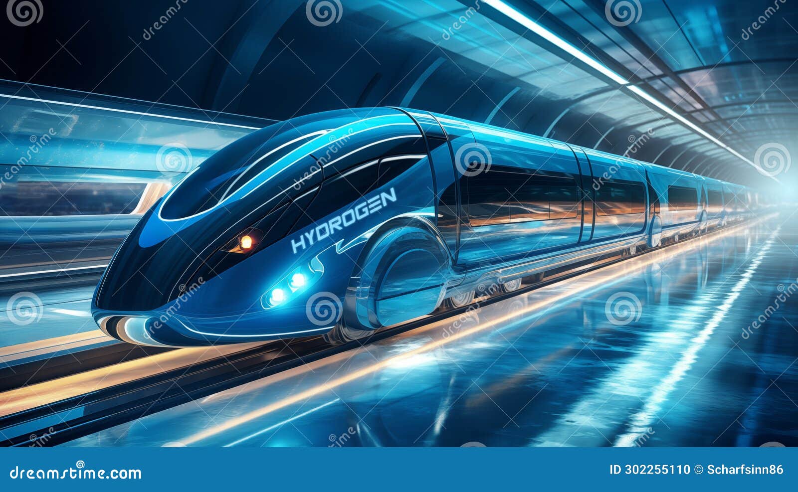 A Hydrogen Fuel Cell Train Concept Stock Photo - Image of ...